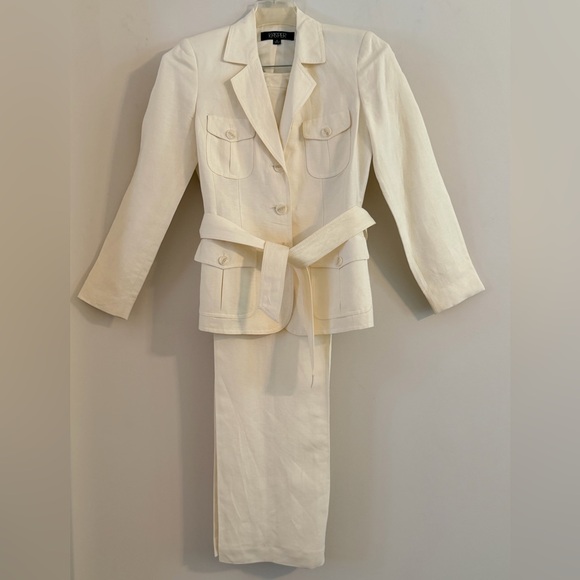 Kasper | Pants & Jumpsuits | Kasper Ivory Suit Ensemble Size 6 | Poshmark
